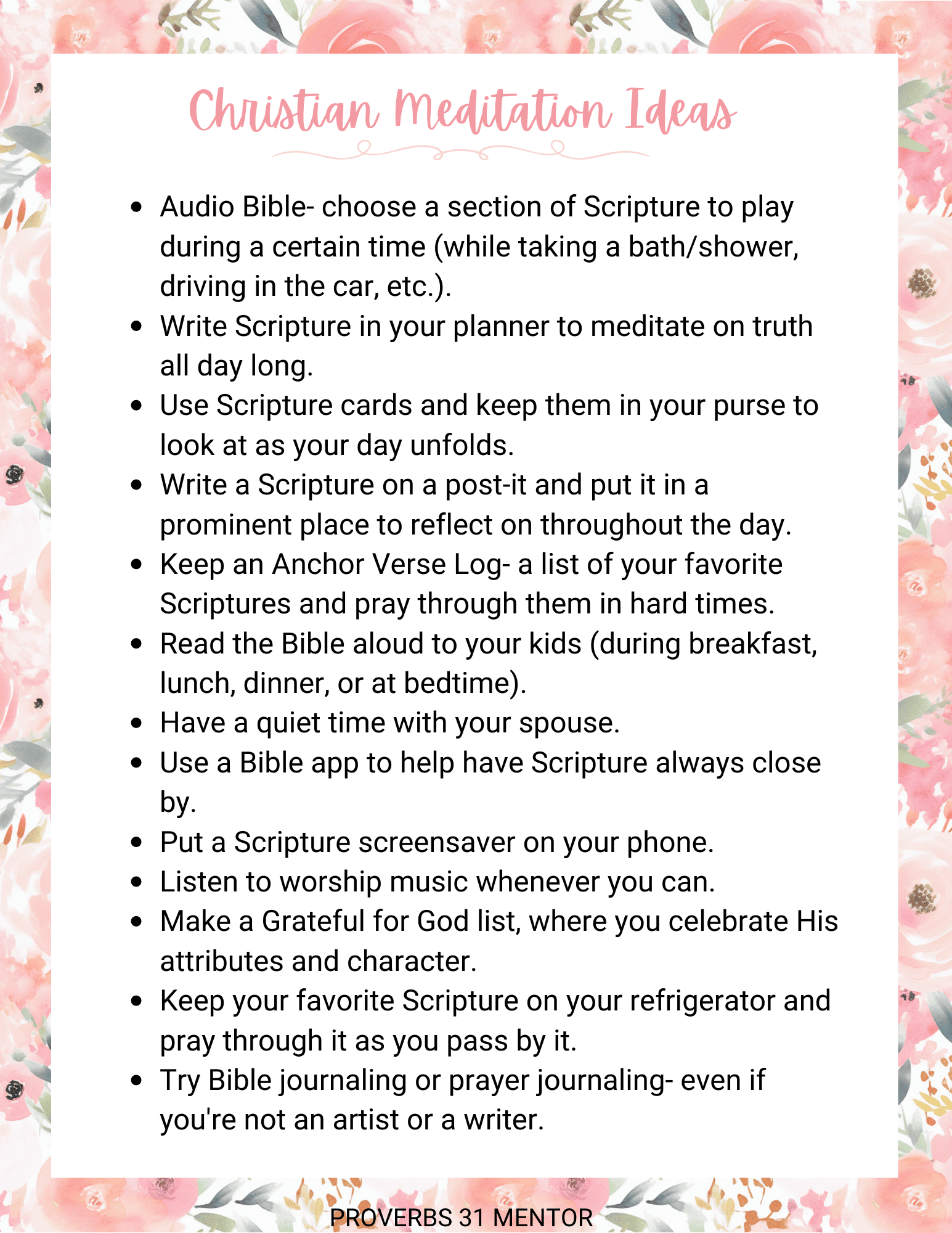 25 Ways to Meditate on God’s Word Throughout the Day