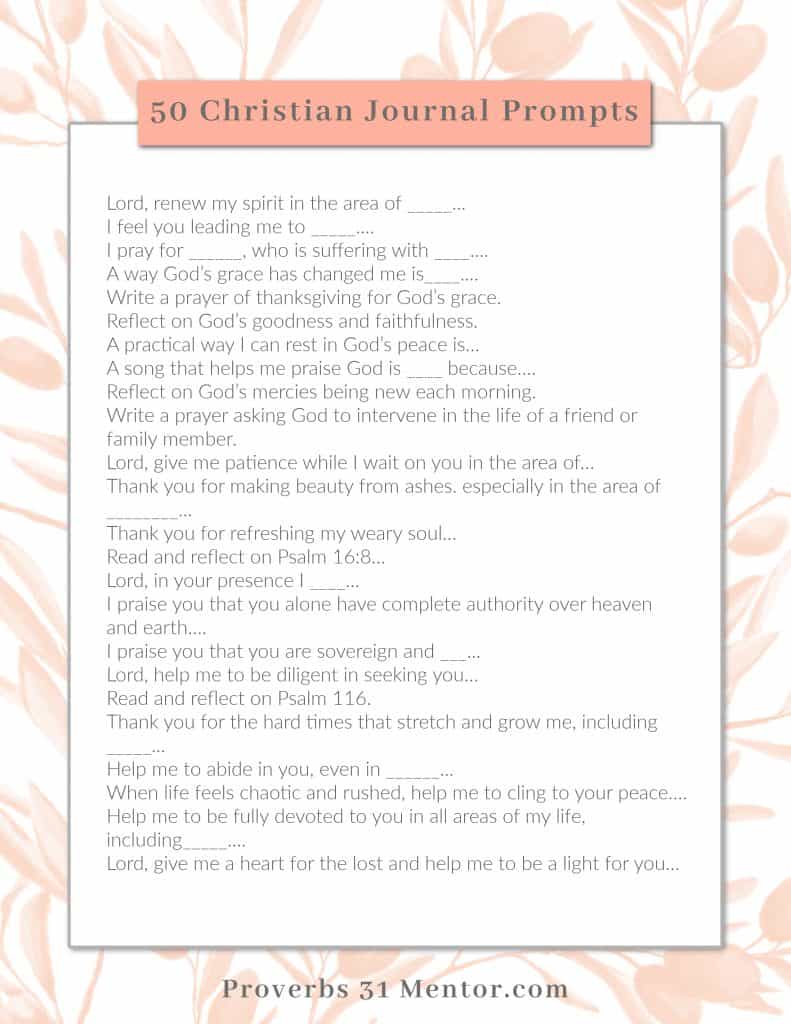 50 Christian Journal Prompts for Your Prayer Journal